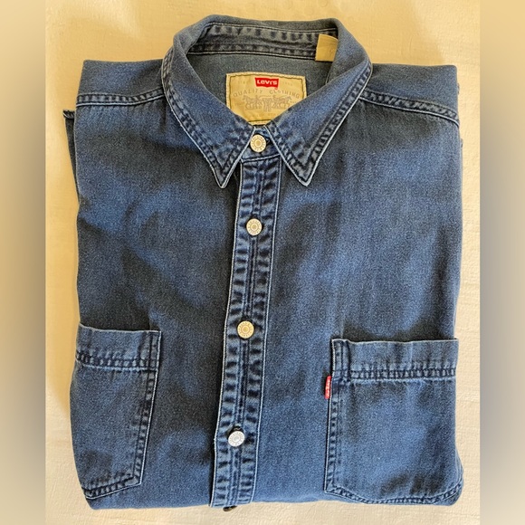 Levi's | Shirts | Levis Vintage Rivet Closure Denim Double Patch Pocket ...